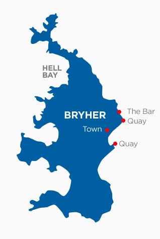 bryher-map :Isles of Scilly Travel